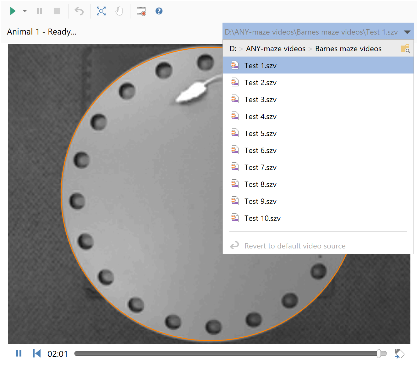 Tracking in pre-recorded videos - ANY-maze