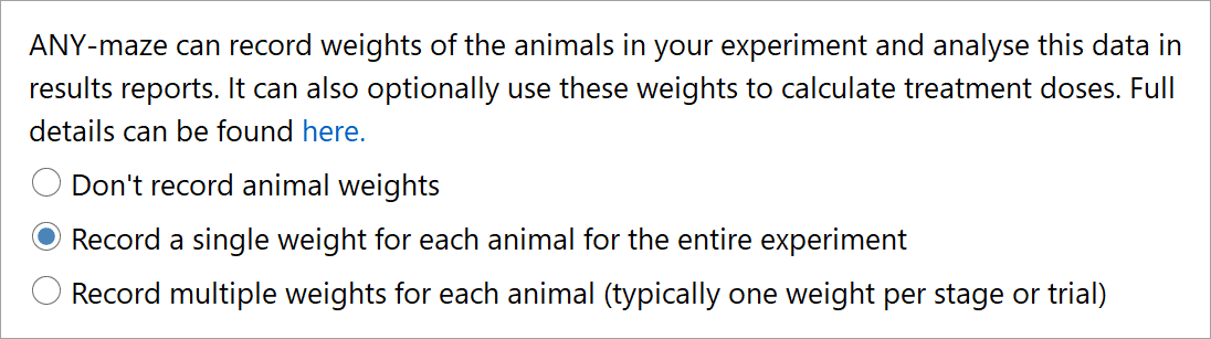 Weighing animals in ANY-maze - ANY-maze